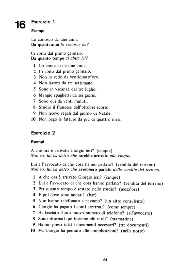 Linguaphone Italian Course Level 2 Lesson 16 Written Exercises ...