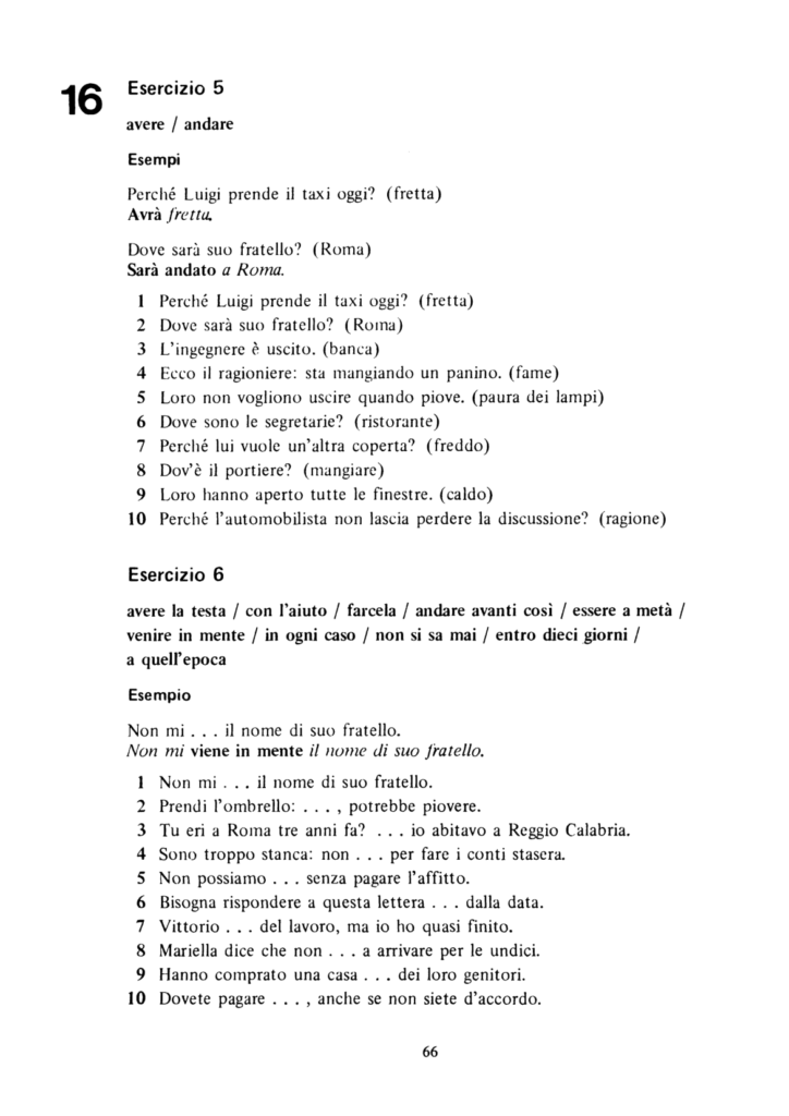 Linguaphone Italian Course Level 2 Lesson 16 Written Exercises ...