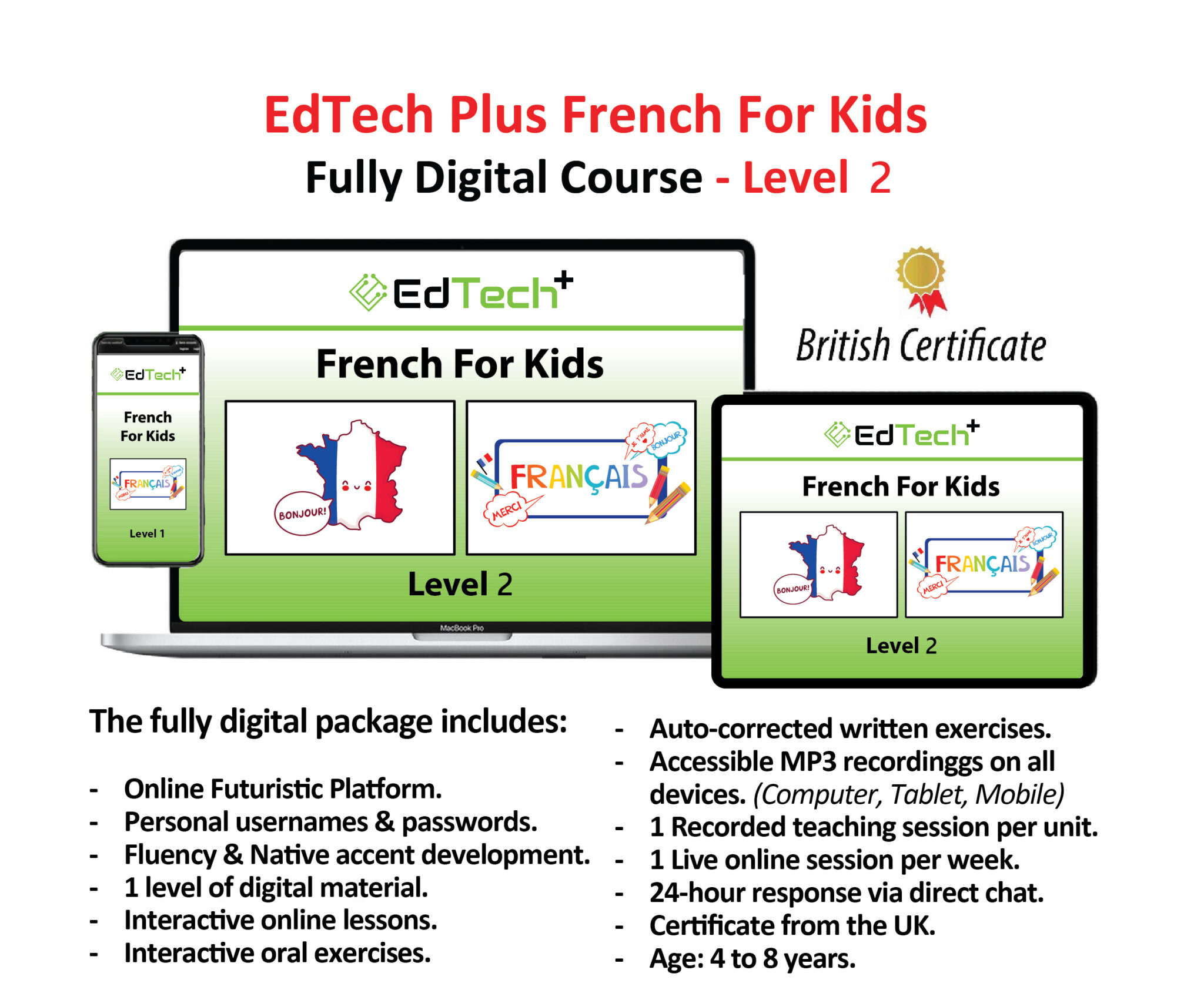 EdTech Plus French for Kids – Fully Digital Course – Level (2 ...